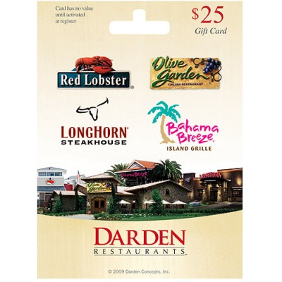 $25 GC- Red Lobster, Olive Garden, Longhorn and more - your choice ...