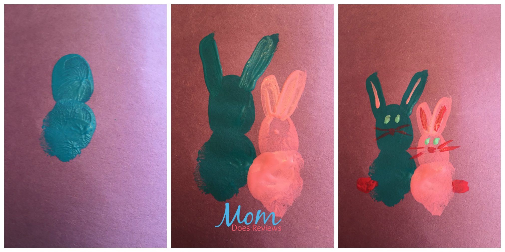 Thumbprint Easter Tree and Thumbprint Bunny Cards #Easter Crafts - Mom ...