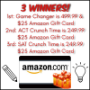 3 #Winners= $25 Amazon GC and ACT or SAT study packages! US ends 11/7 ...