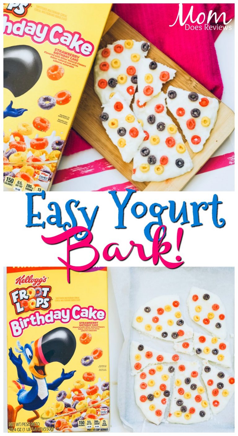 2 Ingredient Froot Loops Birthday Cake Yogurt Bark - Mom Does Reviews