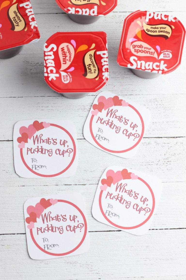 Cute & Easy Pudding Cup Valentines with Free Printable - Mom Does Reviews
