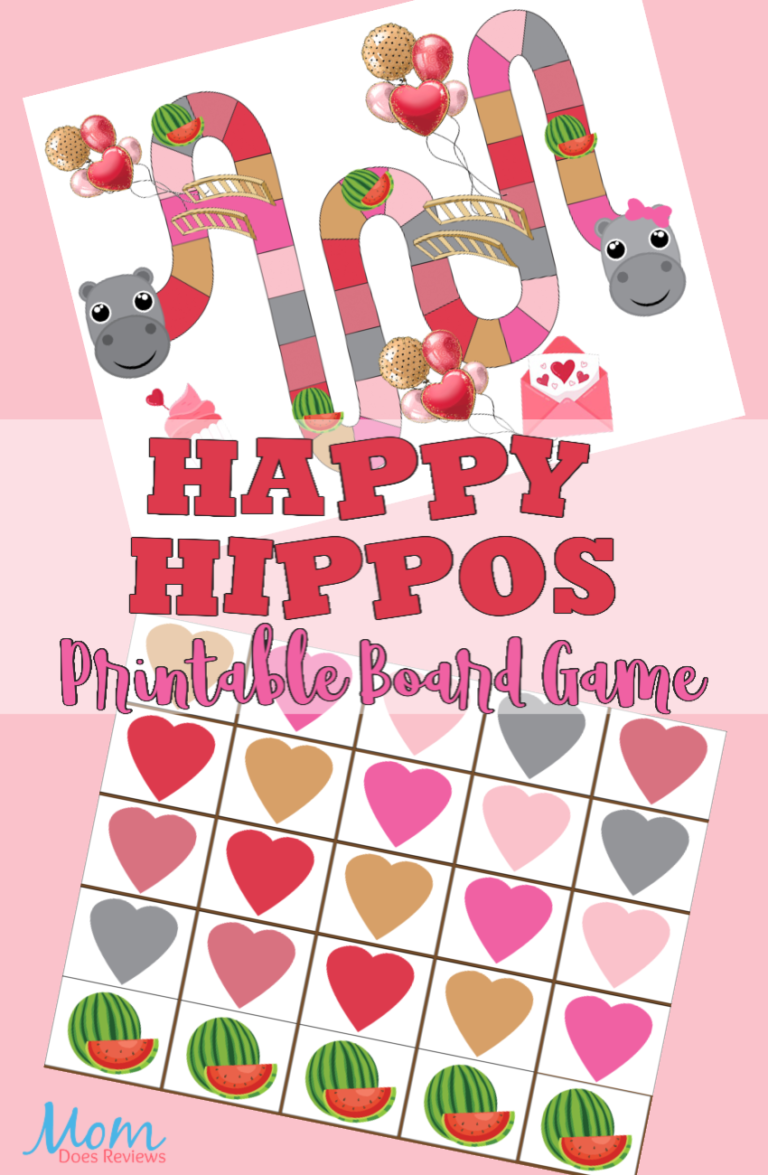 Happy Hippos Board Game- Perfect for Valentine's Day #Printable - Mom ...