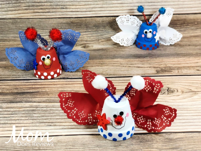 Fun Patriotic Clay Pot Bugs- an Easy Dollar Store Craft - Mom Does Reviews