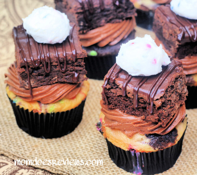 Extreme Cake Batter Brownie Cupcakes - Mom Does Reviews