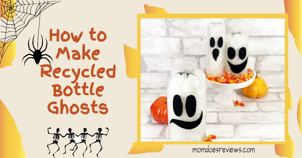 How to Make Recycled Bottle Ghosts for Halloween! - Mom Does Reviews