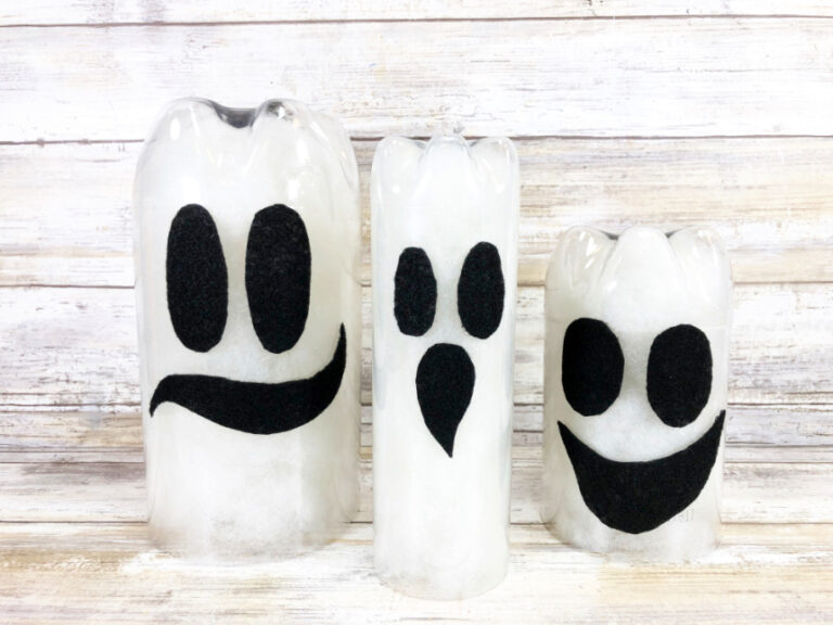 How to Make Recycled Bottle Ghosts for Halloween! - Mom Does Reviews