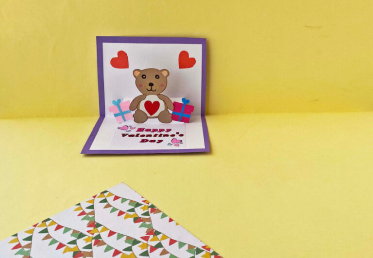 Super 'Sweet' Teddy Bear Pop Up Card Craft - Mom Does Reviews