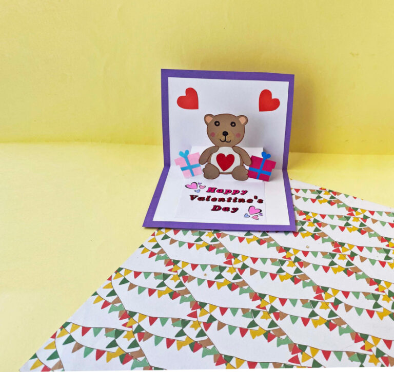 Super 'Sweet' Teddy Bear Pop Up Card Craft - Mom Does Reviews