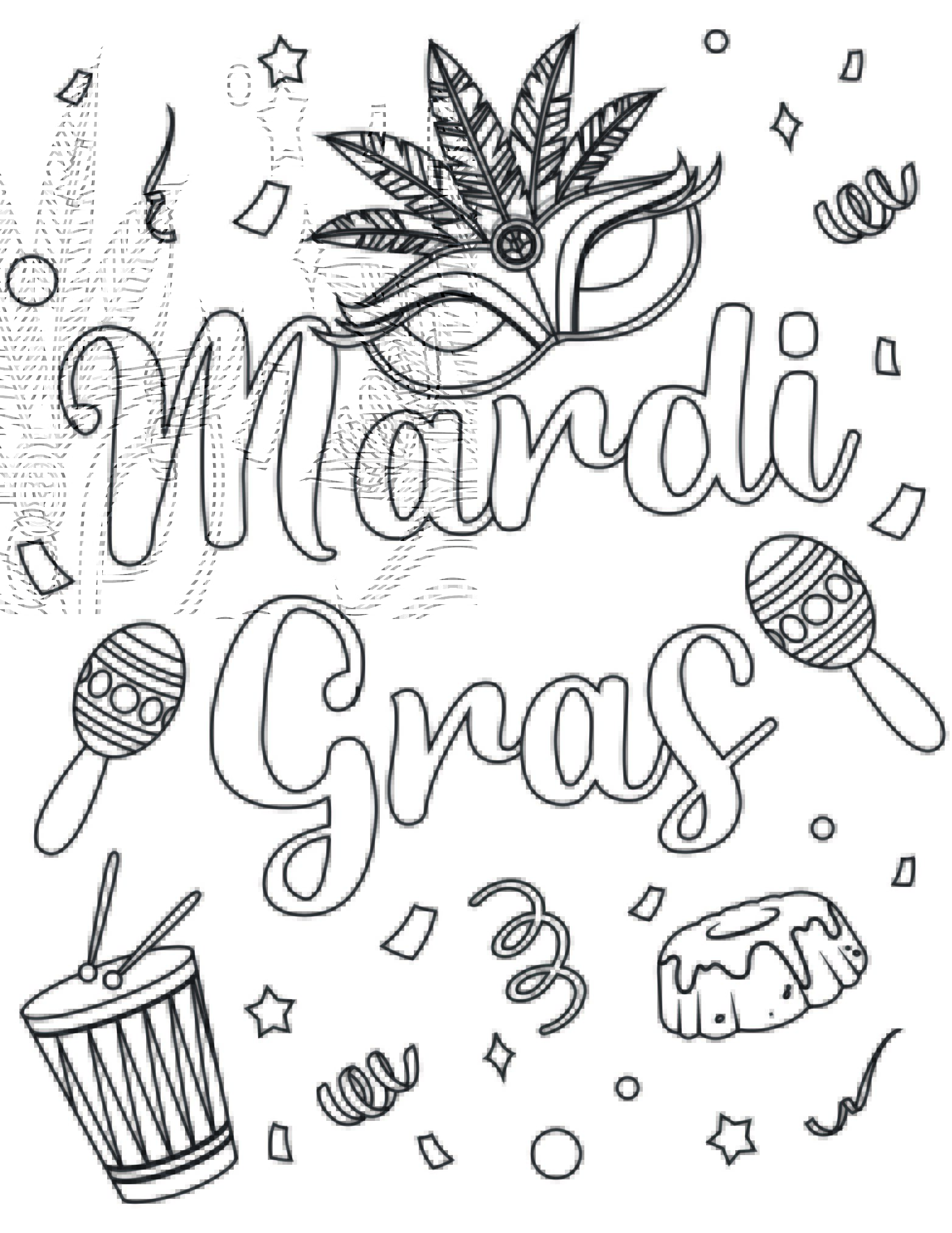 Celebrate Mardi Gras with these Coloring Pages - Mom Does Reviews