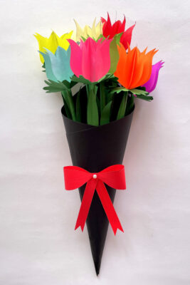 Tulip Bouquet Paper Craft - Mom Does Reviews