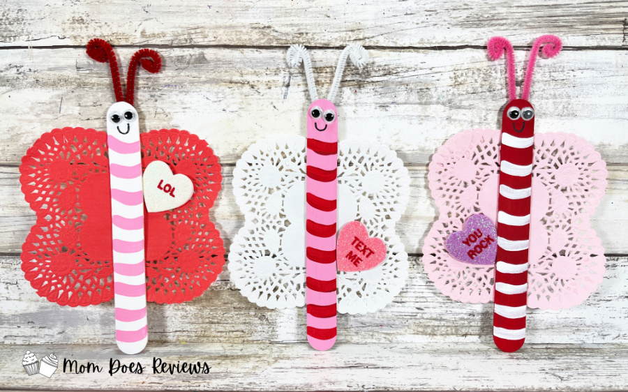 Make Dollar Store Craft Stick Valentine Butterflies with Your Kids ...