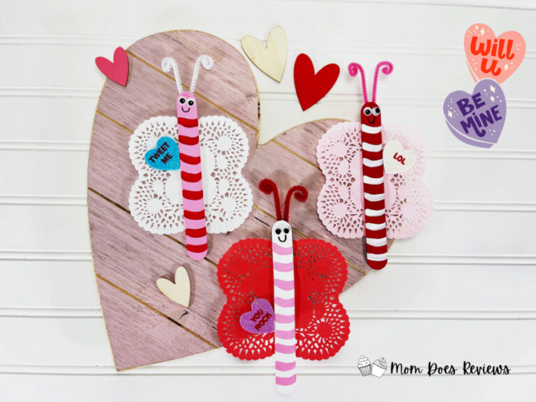 Make Dollar Store Craft Stick Valentine Butterflies with Your Kids ...