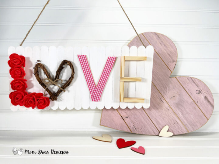 Dollar Store Craft Stick Love Sign - Mom Does Reviews
