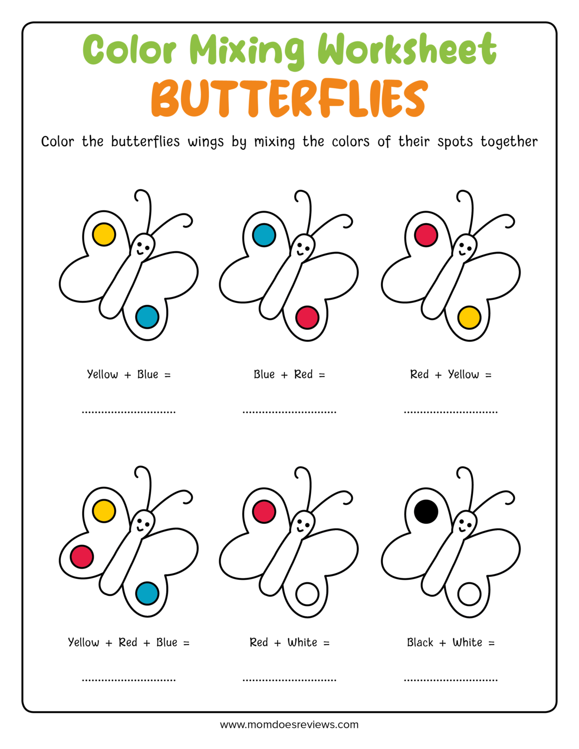 Fun Flower Color Mixing Worksheets #FreePrintables - Mom Does Reviews