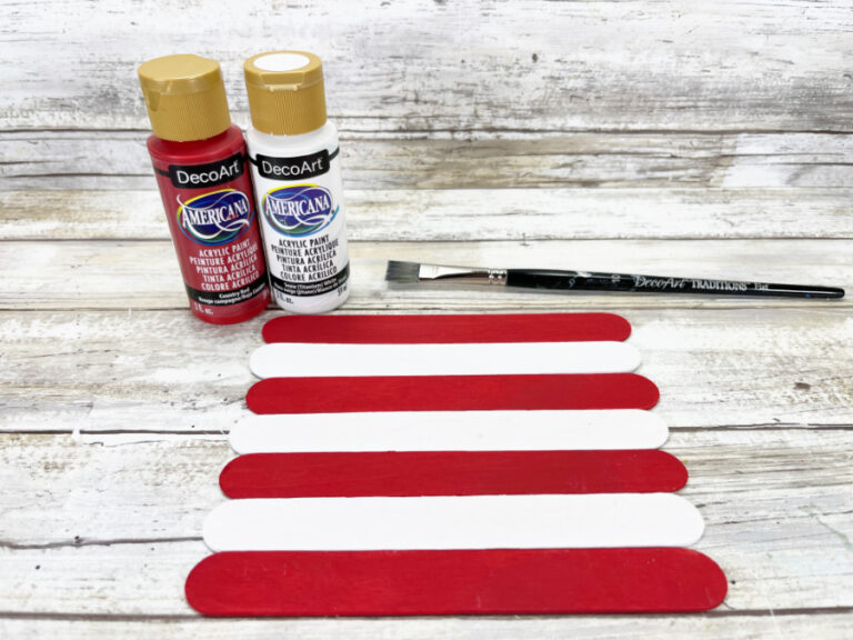 Make a Dollar Store Craft Stick Flag - Mom Does Reviews