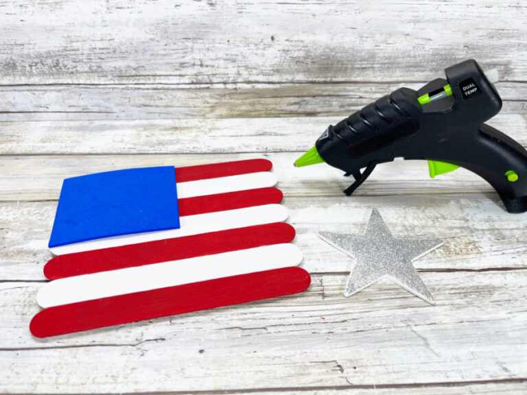 Make a Dollar Store Craft Stick Flag - Mom Does Reviews