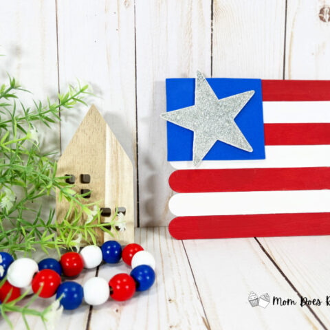 Make a Dollar Store Craft Stick Flag - Mom Does Reviews