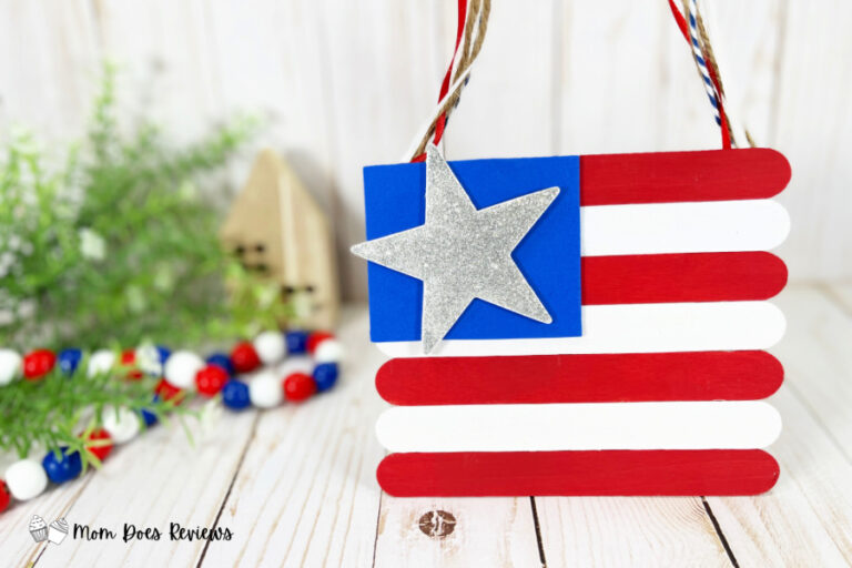Make a Dollar Store Craft Stick Flag - Mom Does Reviews