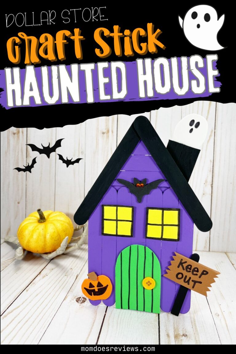 Dollar Store Craft Stick Haunted House - Mom Does Reviews