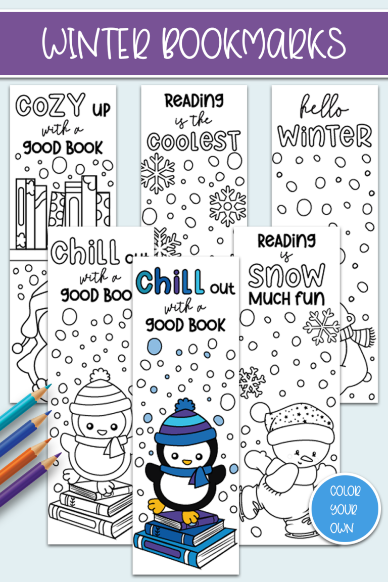 Print and Color Your Own Winter Bookmarks - Mom Does Reviews