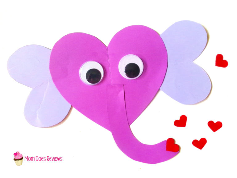 Easy Heart Elephant Craft - Mom Does Reviews