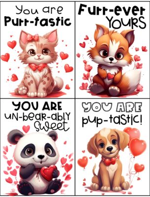 Print these Adorable Animal Valentine's Day Cards - Mom Does Reviews