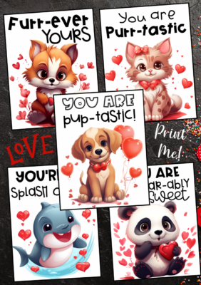 Print these Adorable Animal Valentine's Day Cards - Mom Does Reviews