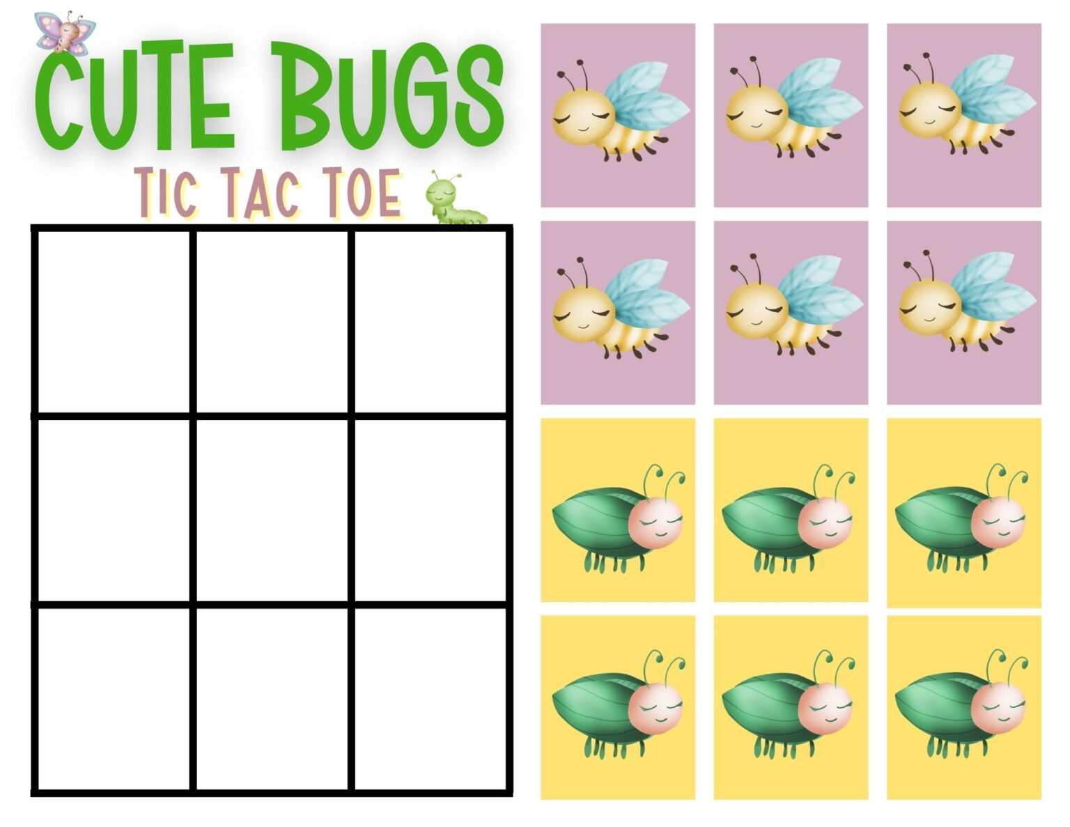 Cute Bug Tic Tac Toe- Free Printables! - Mom Does Reviews