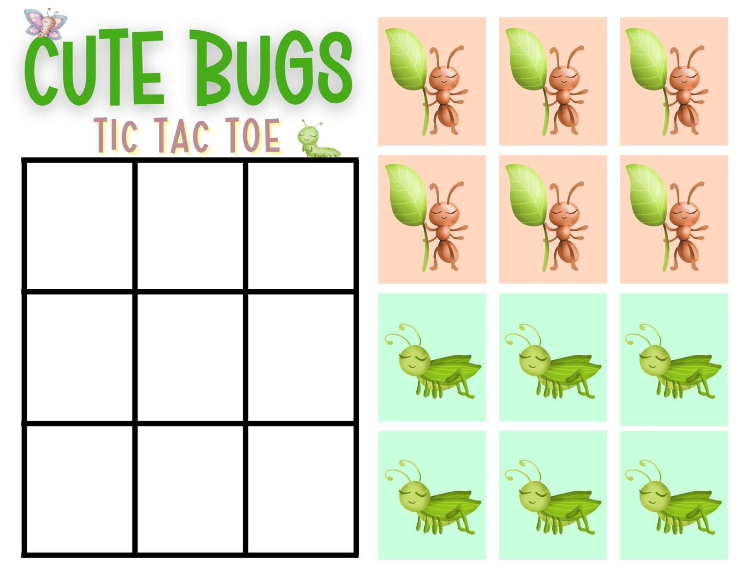 Cute Bug Tic Tac Toe- Free Printables! - Mom Does Reviews