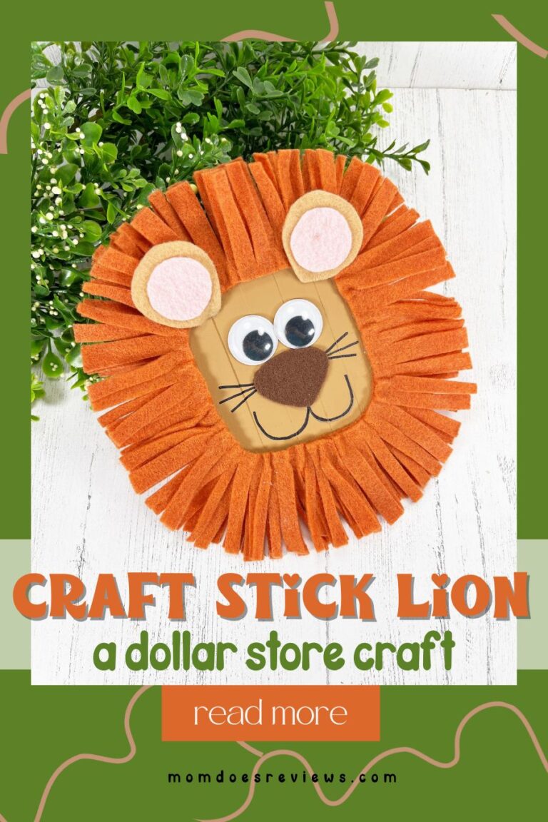 Dollar Store Craft Stick Lion - Mom Does Reviews
