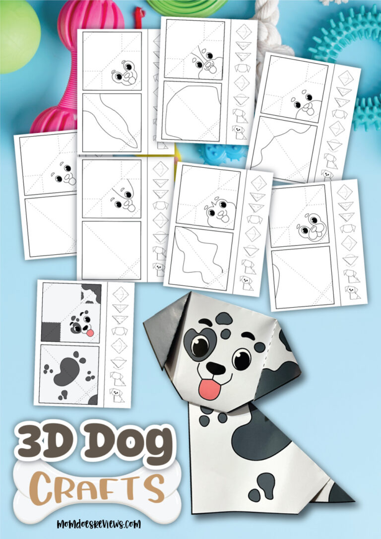 3D Origami Dog Crafts- Free Printable - Mom Does Reviews