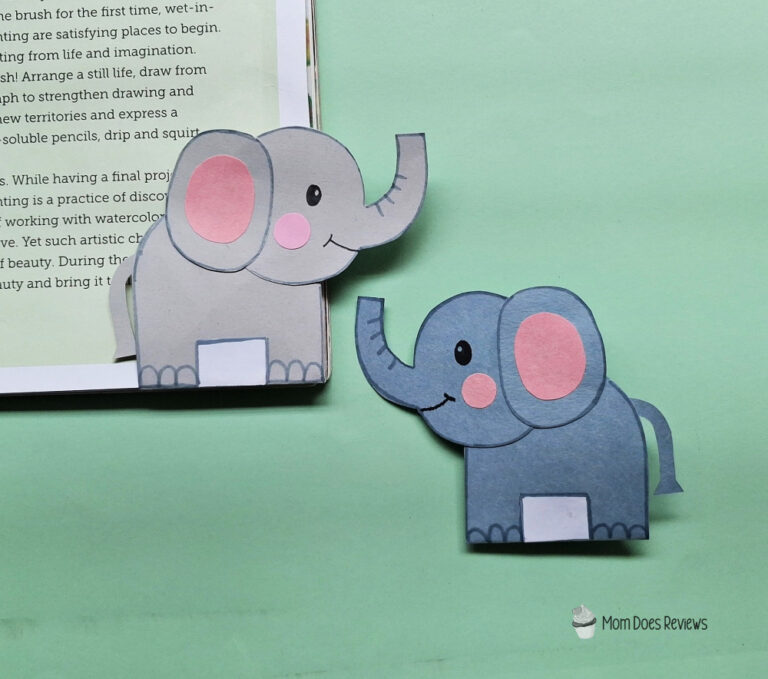 Papercraft Elephant Corner Bookmark - Mom Does Reviews