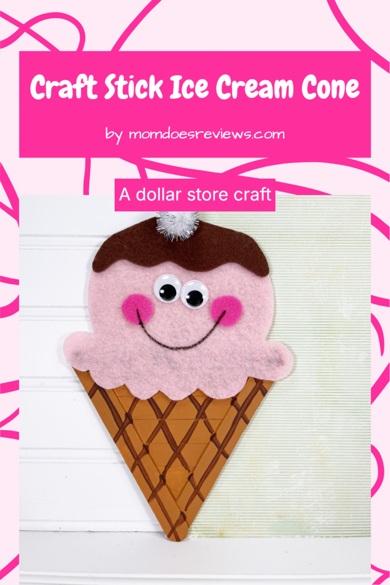 Dollar Store Craft Stick Ice Cream Cone Craft - Mom Does Reviews