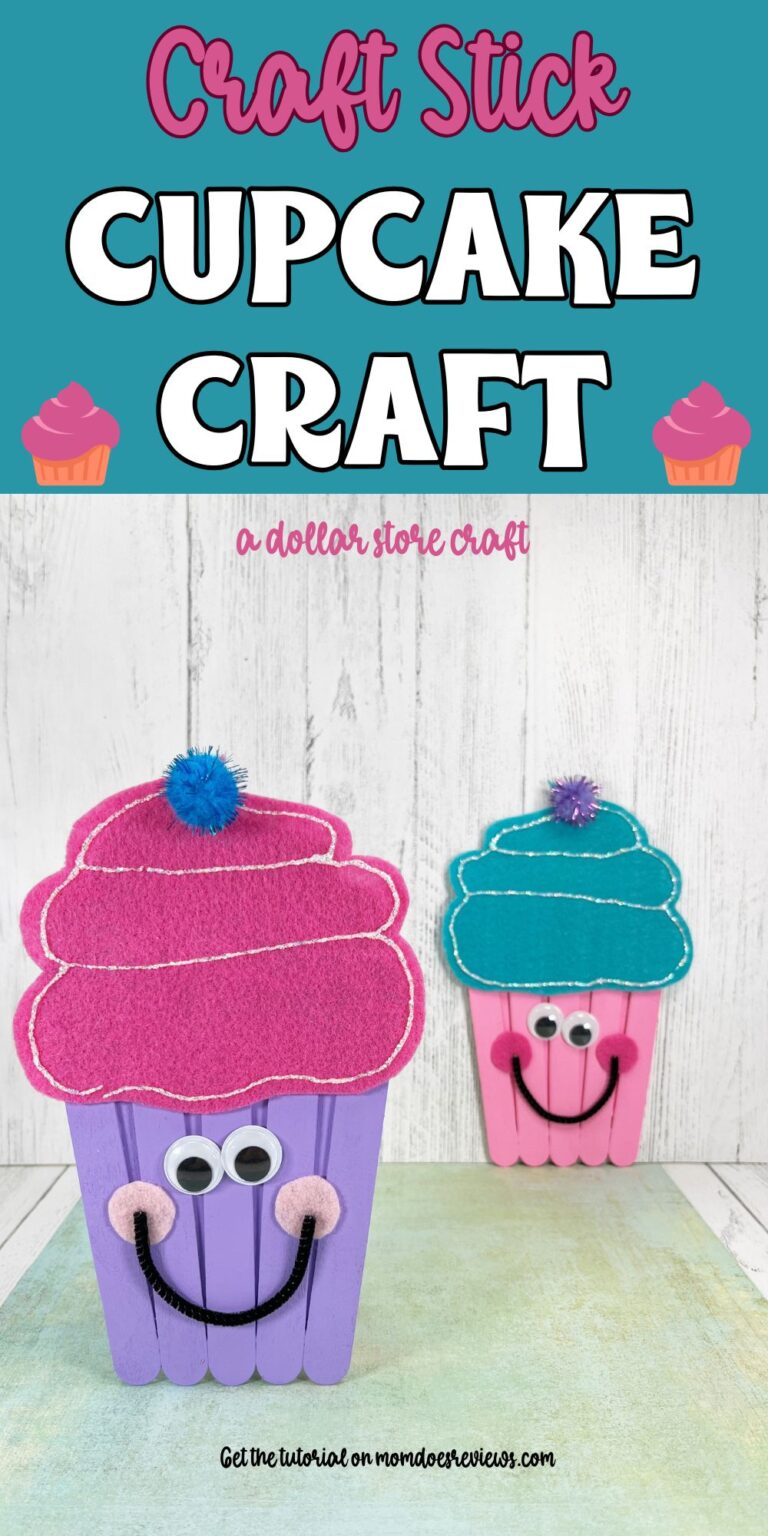 Dollar Store Craft Stick Cupcake Craft Tutorial - Mom Does Reviews