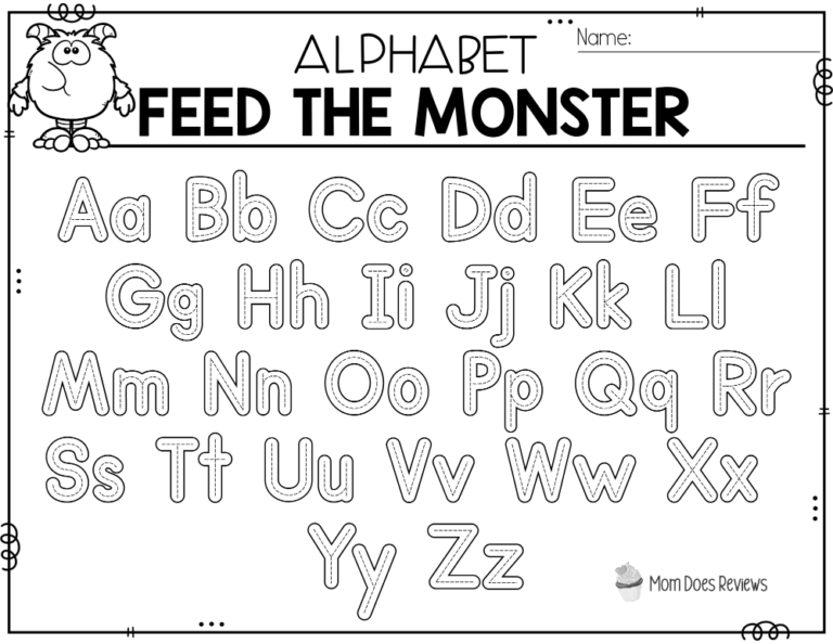Feed the Monster- Free Printable Game for Kids - Mom Does Reviews
