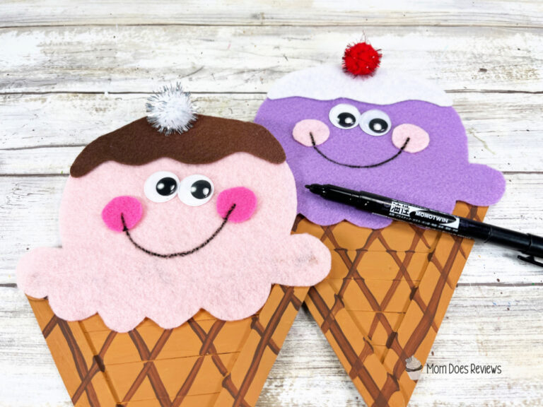 Dollar Store Craft Stick Ice Cream Cone Craft - Mom Does Reviews