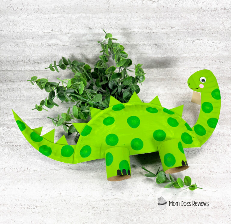 Dollar Store Paper Plate Dinosaur Craft - Mom Does Reviews