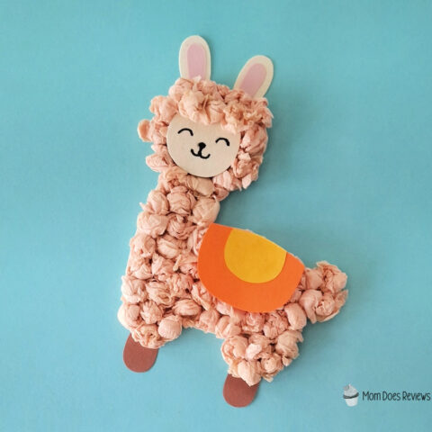 Crumpled Paper Llama Craft - Mom Does Reviews