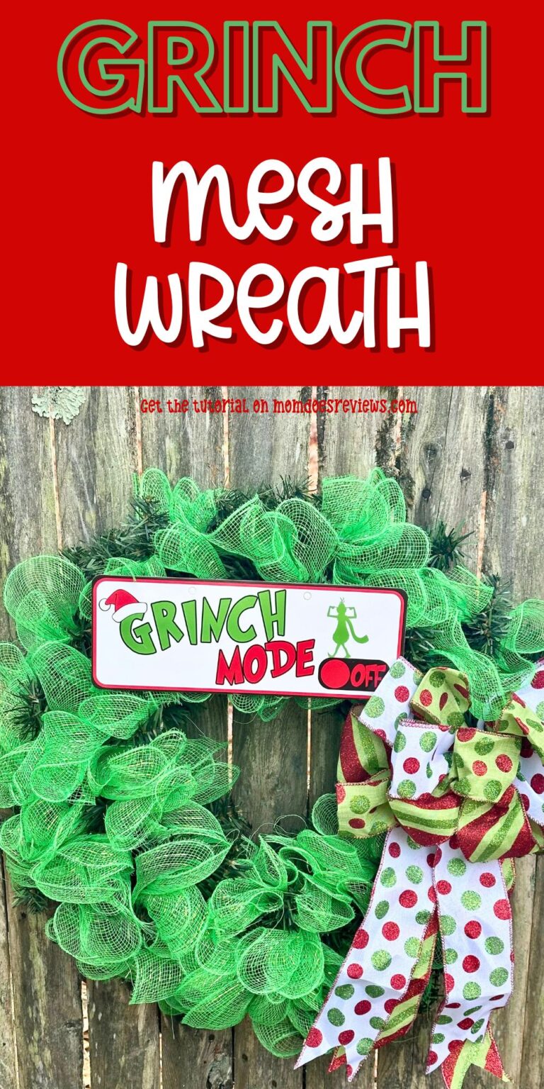 DIY Mesh Grinch Wreath - Mom Does Reviews
