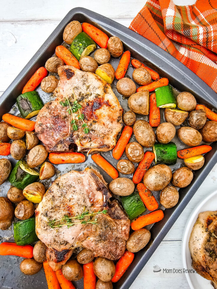 Sheet Pan Honey Glazed Pork Chops Recipe - Mom Does Reviews