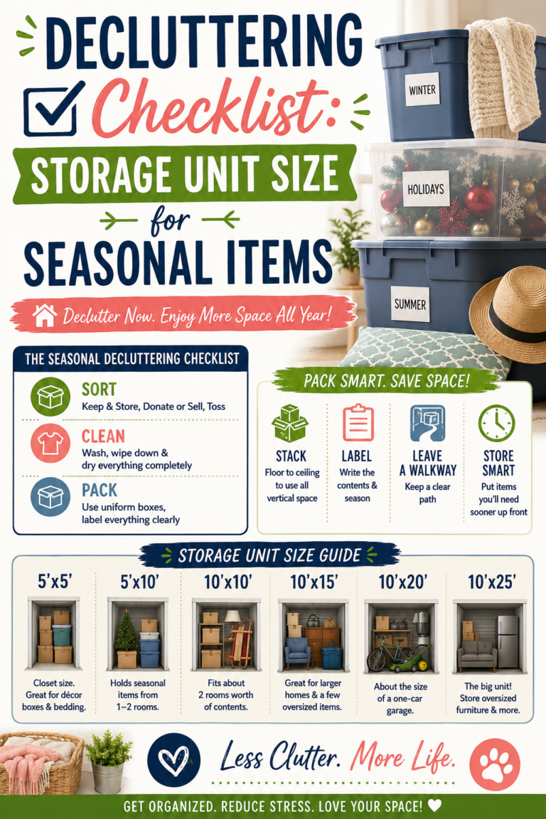 Decluttering Checklist: Storage Unit Size for Seasonal Items - Mom Does ...